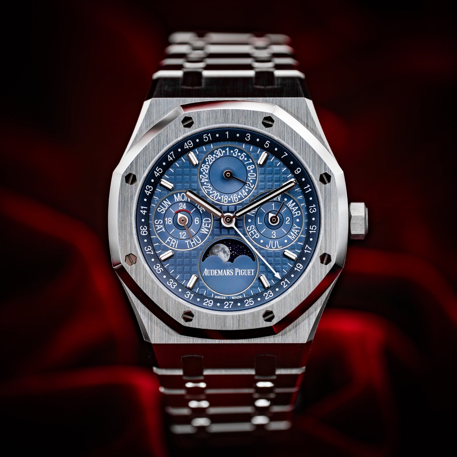 Audemars Piguet Royal Oak Perpetual Calendar Blue Dial 26674ST.OO.1320 ...